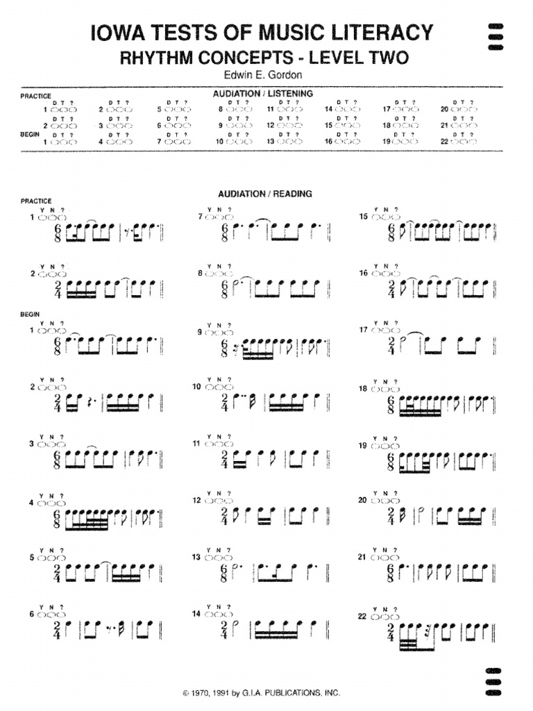 ITML Level Two Rhythm and Tonal | PDF