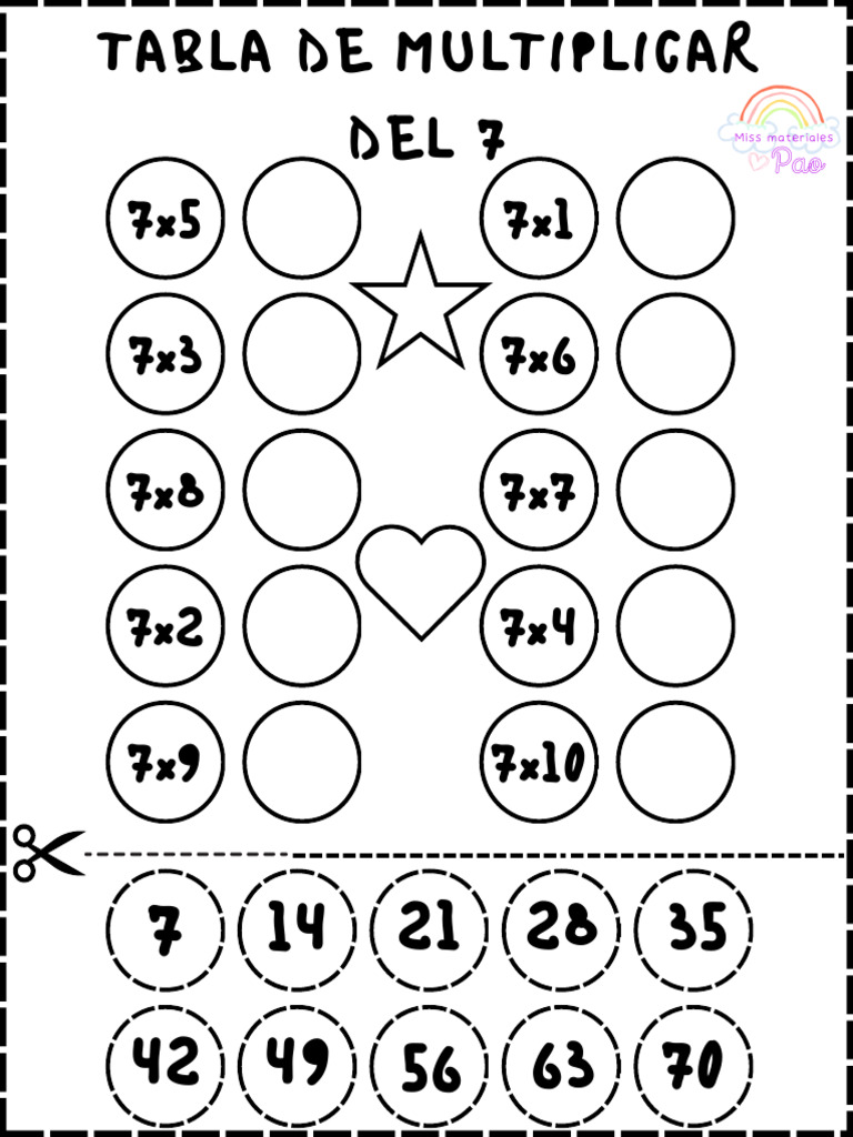 Multiplicaciones Circulo Miss Materiales Pao | PDF