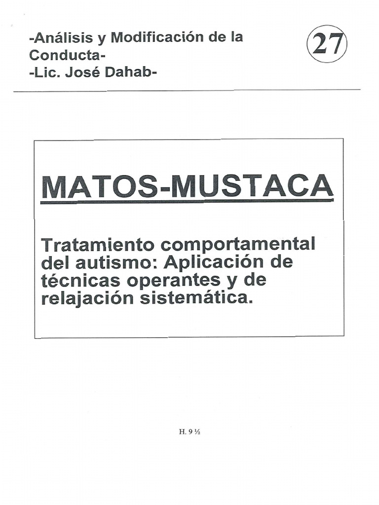 6.2 - Matos y Mustaca - Tratamiento Comportamental Del Autismo ...