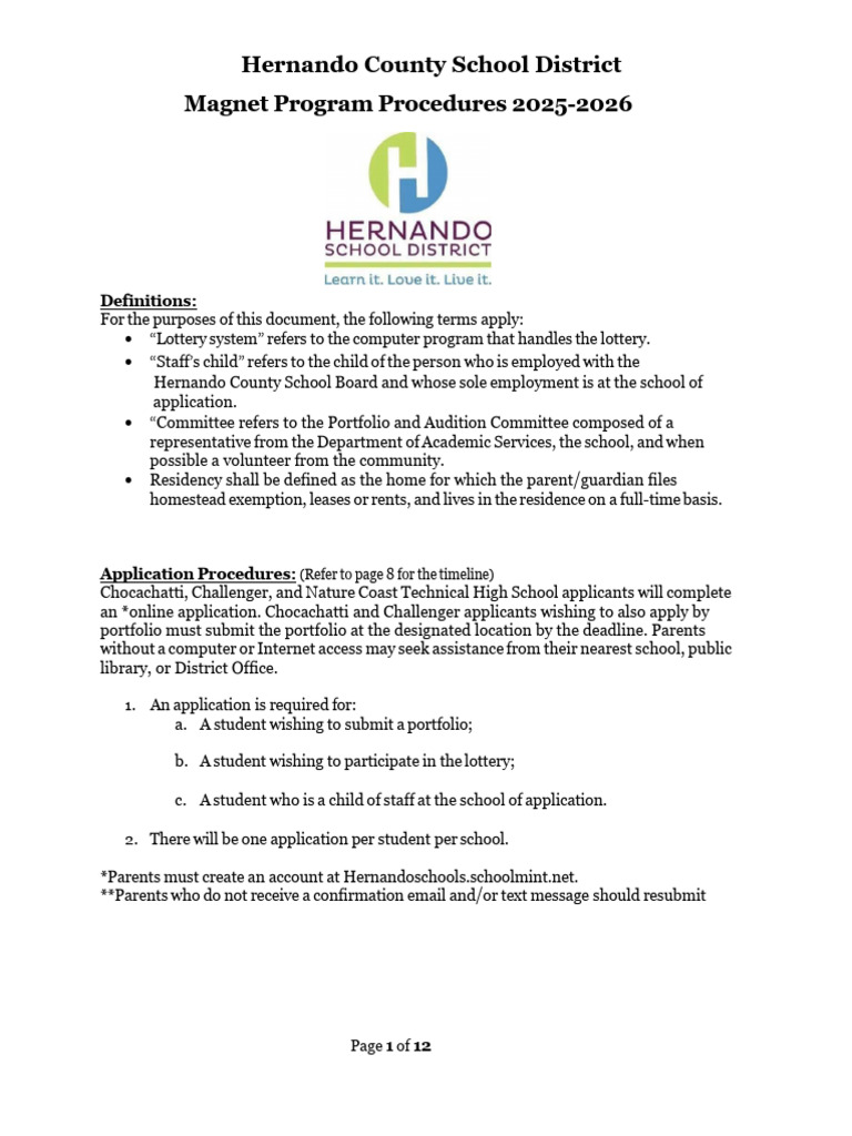 Hernando County Magnet Program Guide 2025-2026 | PDF | Discrimination ...
