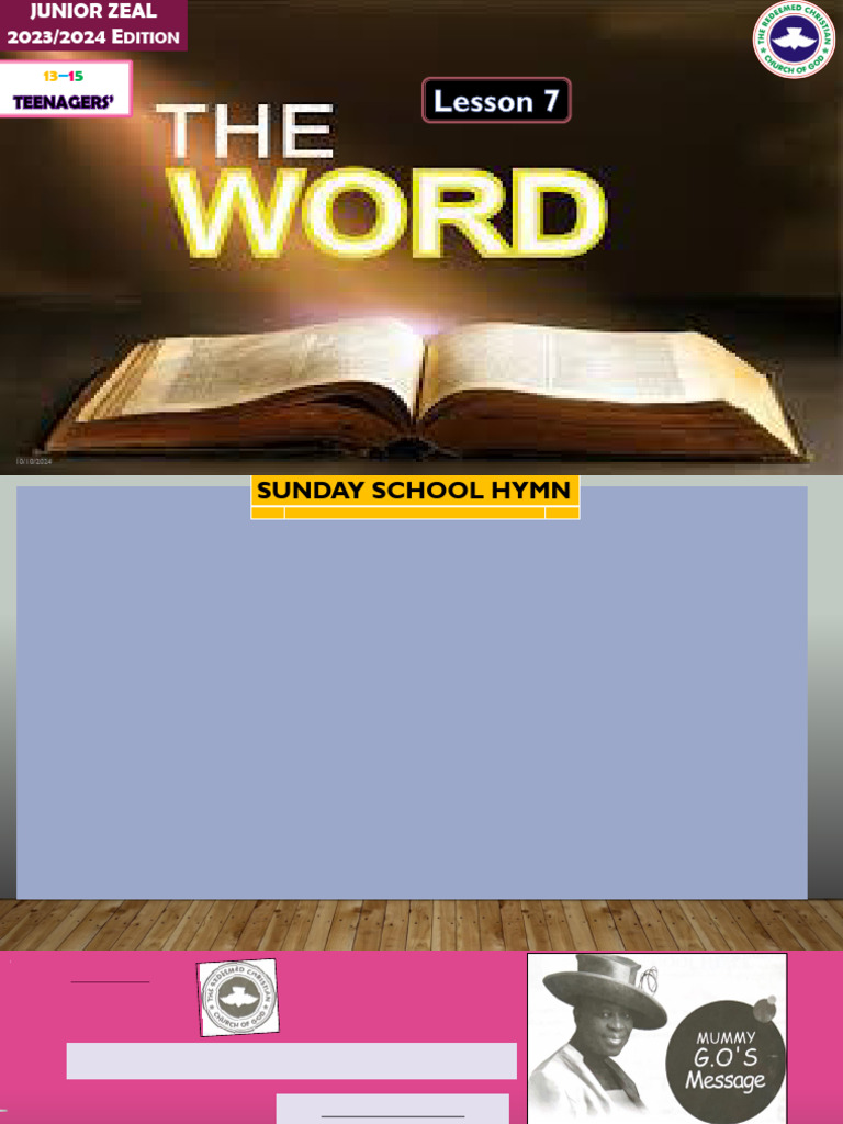 Junior Zeal Lesson 7: The Word of God | PDF | Bible | Prayer