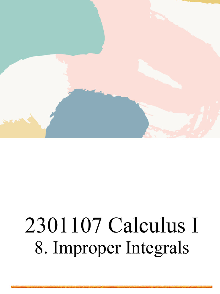 Chapter 8 Improper Integrals | PDF | Integral | Area