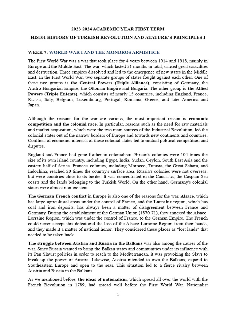 Week 7 History of Turkish Revolution and Ataturk's - 240925 - 183738 ...