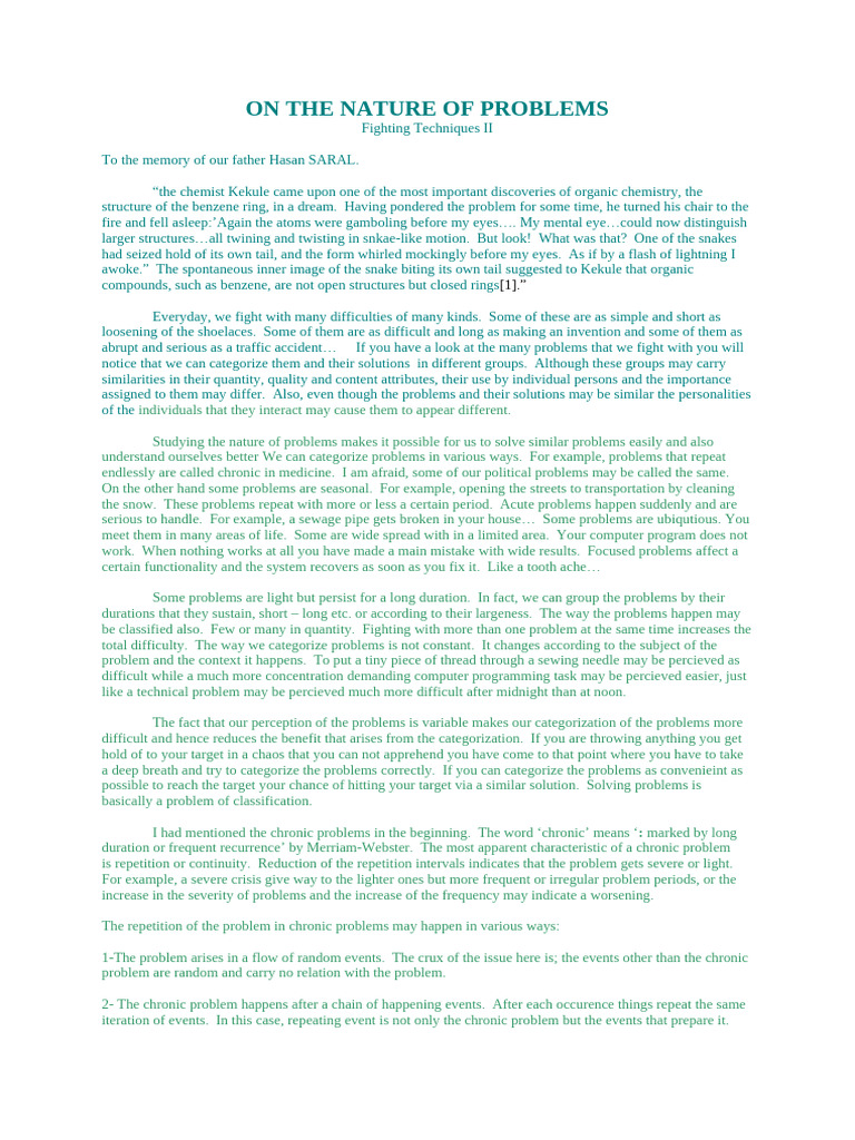 2009 Jan On The Nature of Problems | PDF | Recursion | Infection