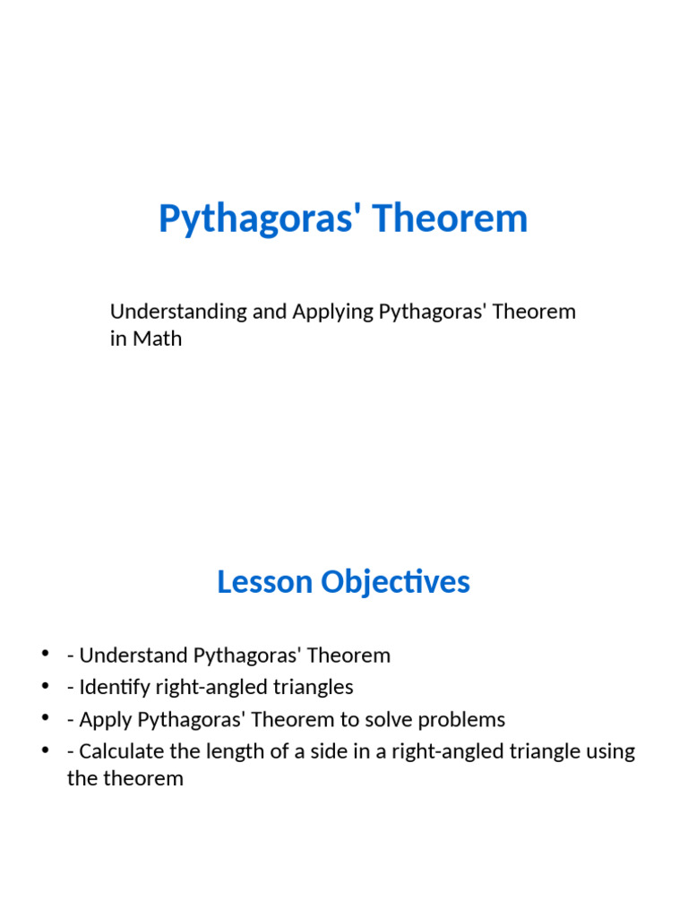 Pythagoras Theorem Lesson Beautified | PDF | Elementary Geometry | Mathematics