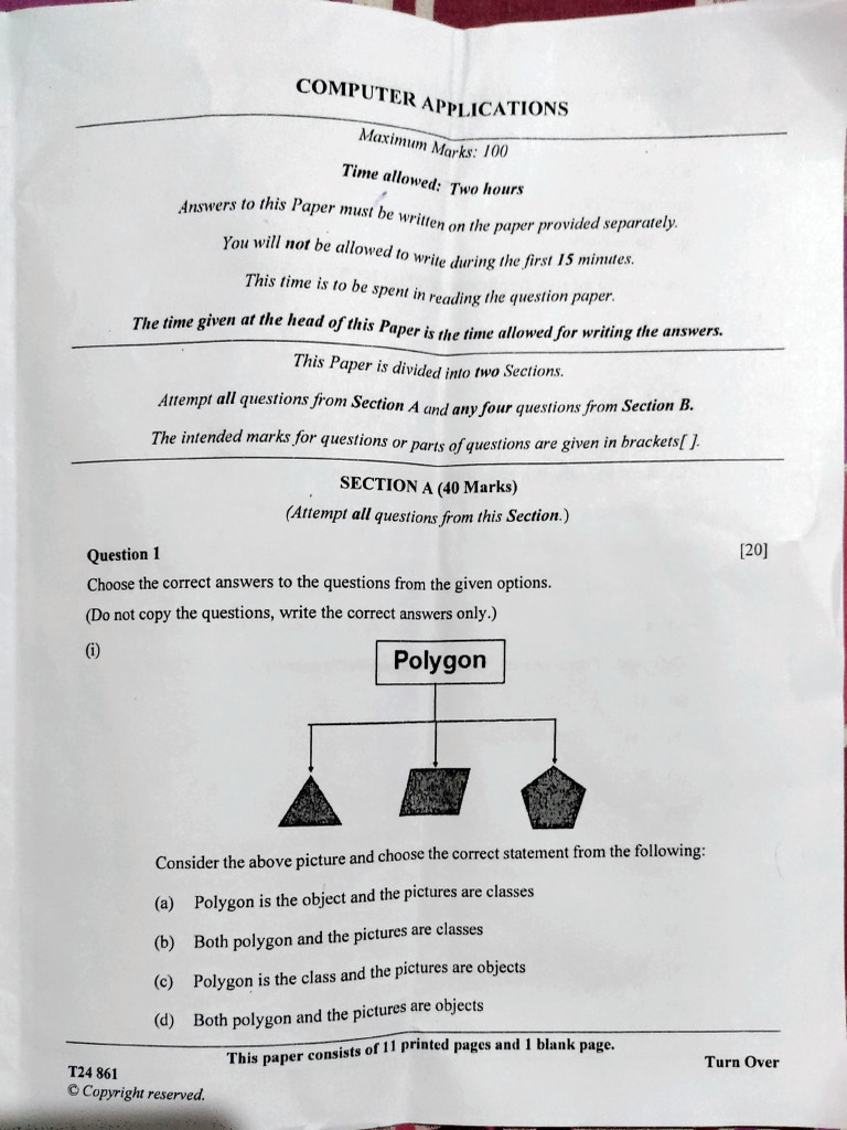 Icse Computer Applications 2024 | PDF | Method (Computer Programming ...