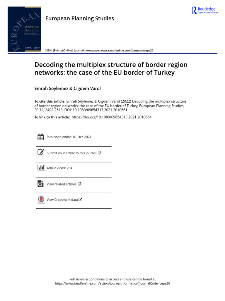 Decoding The Multiplex Structure of Border Region Networks The Case of ...