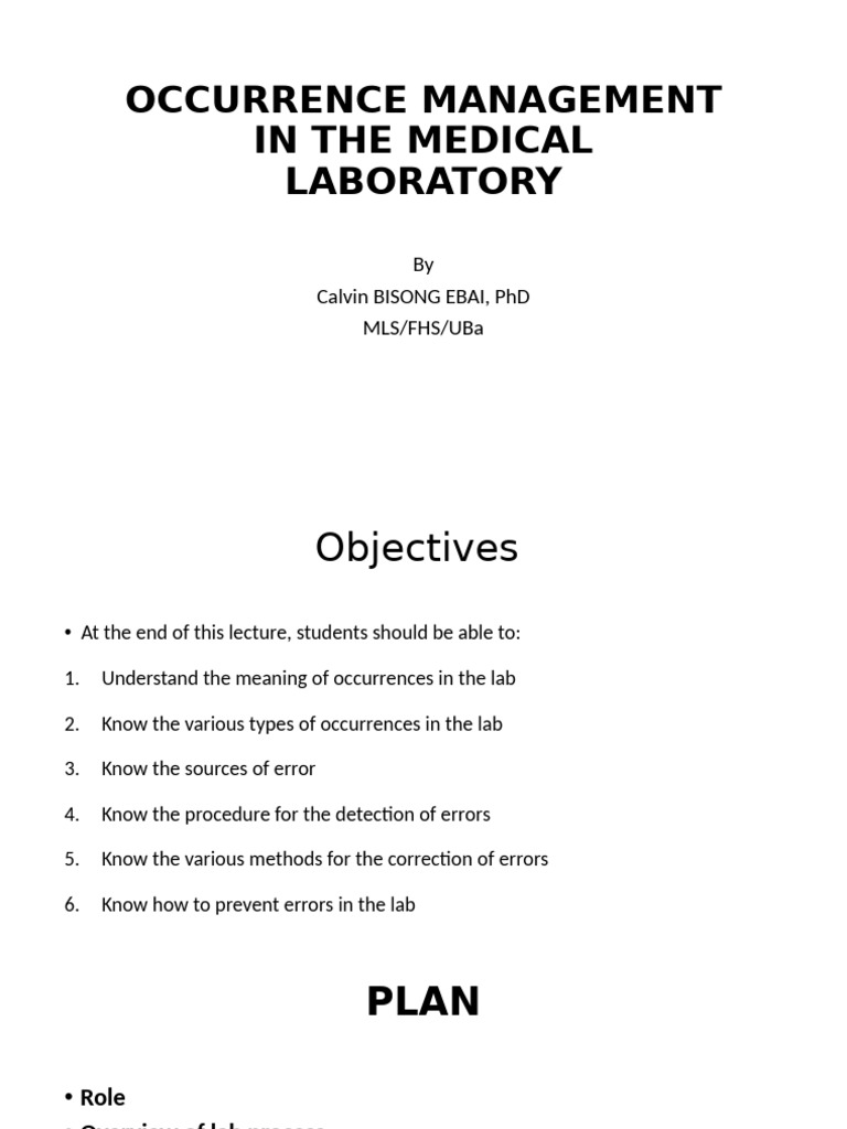 Managing Errors in Medical Laboratories | PDF | Error | Laboratories