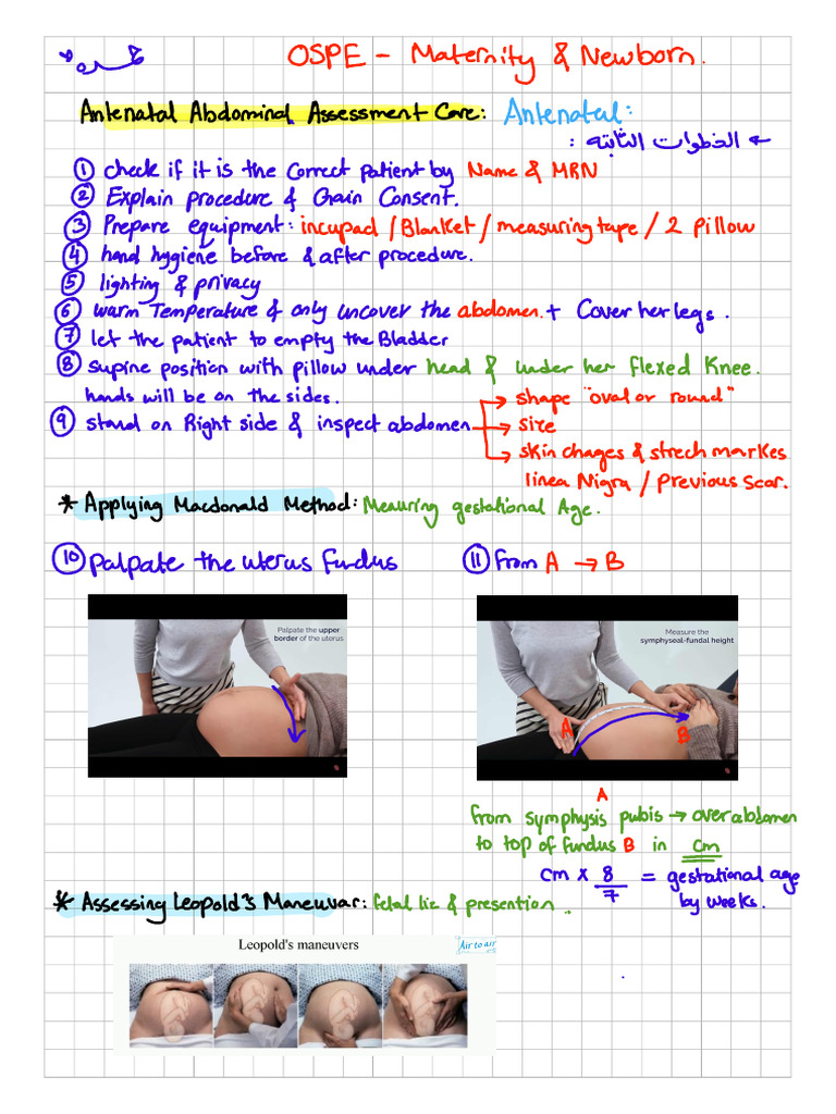 OSPE-Maternal Nursing Care | PDF