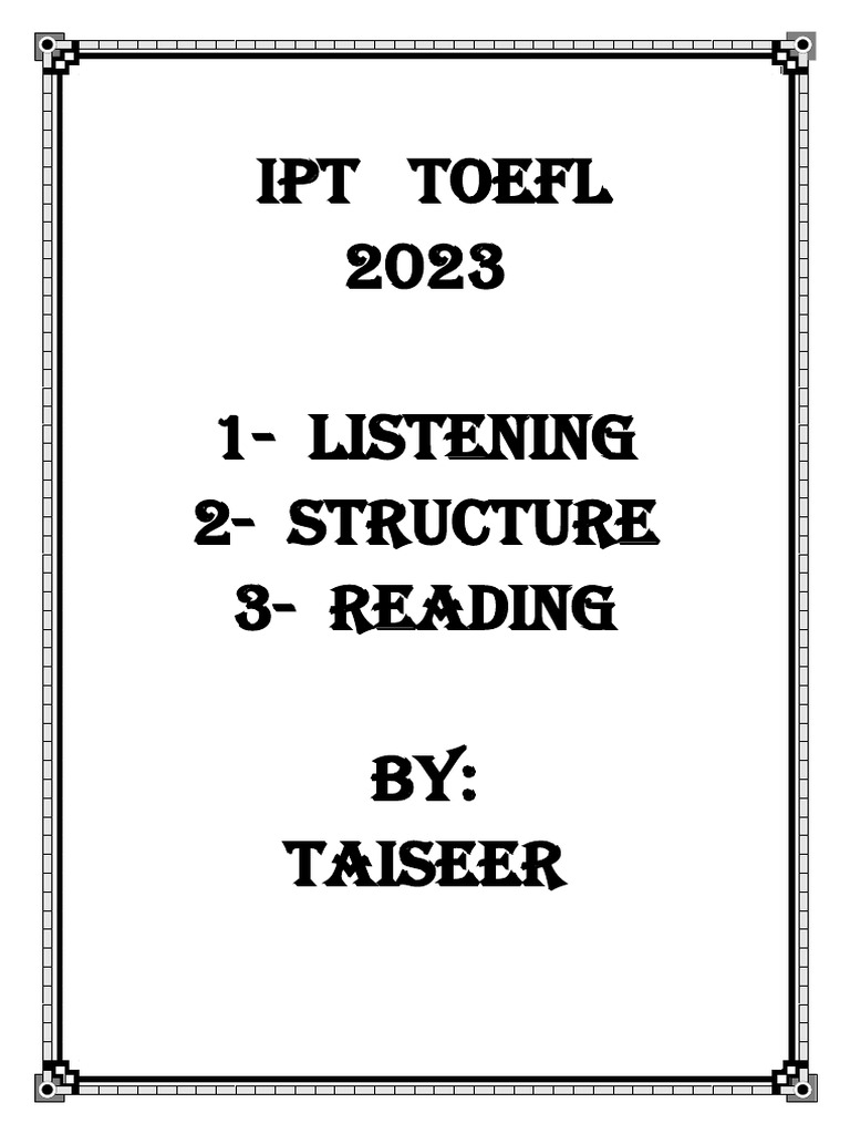 (Student) New TOEFL Tests | PDF