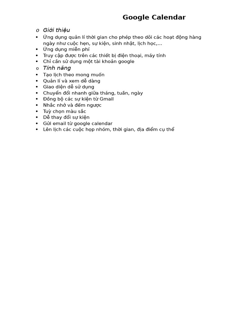 Google Calendar | PDF