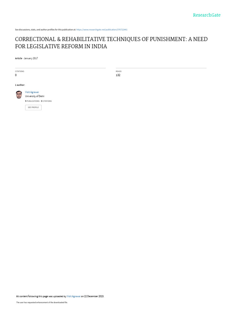 Correctional Rehabilitative Techniques of Punishme | PDF | Parole | Rehabilitation (Penology)