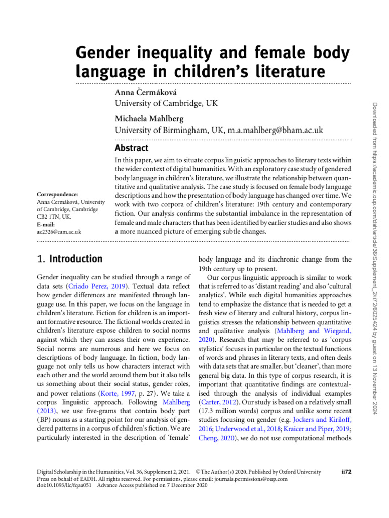 Gender Inequality and Female Body in Childrens Literature | PDF ...