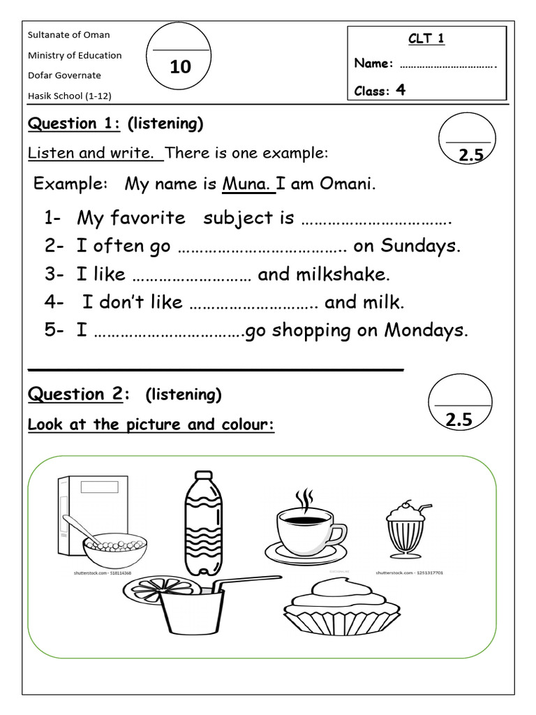 grade 4A CLT 1 | PDF