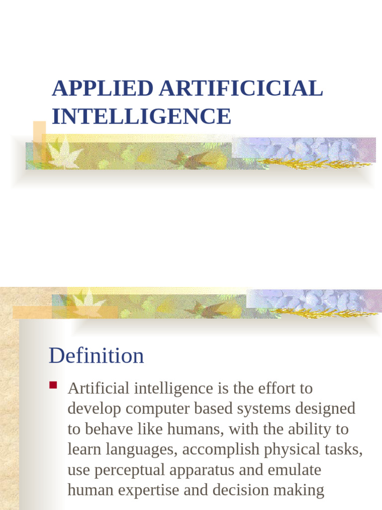 Applied Artificial Intelligence | PDF | Artificial Intelligence | Intelligence (AI) & Semantics