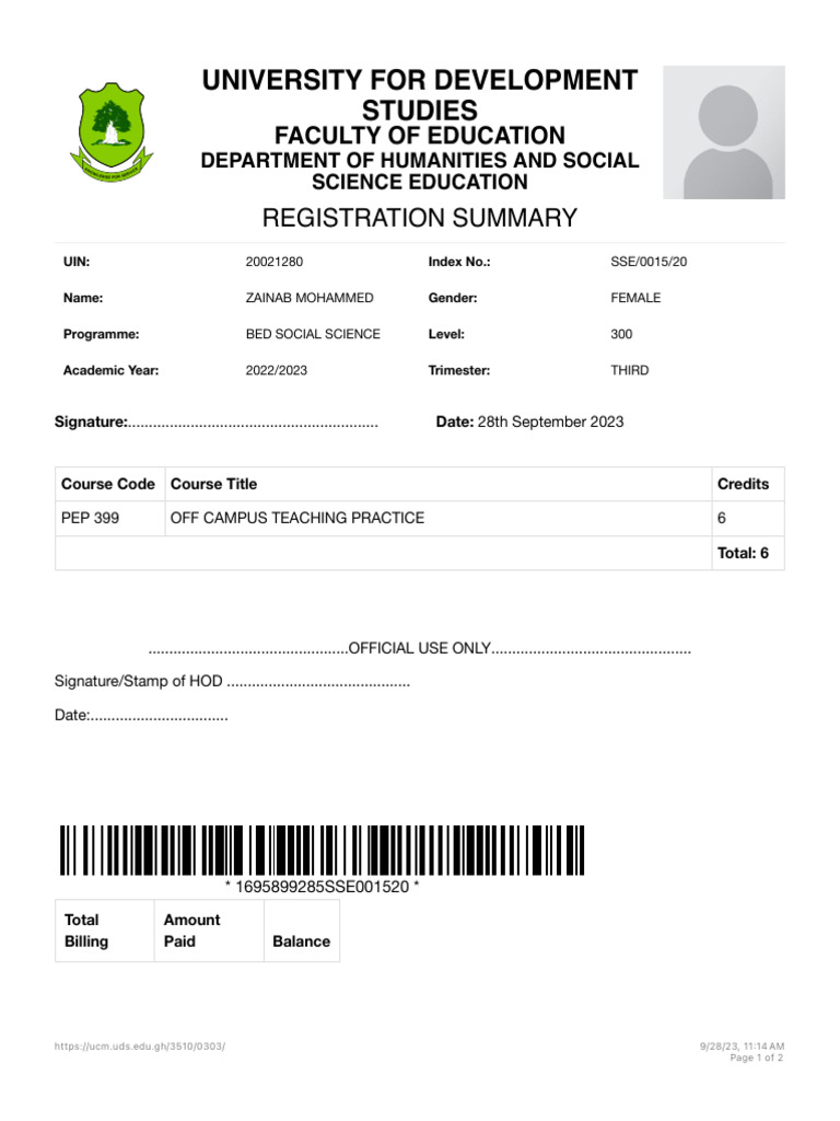 University Campus Manager - Registration Form 2 | PDF