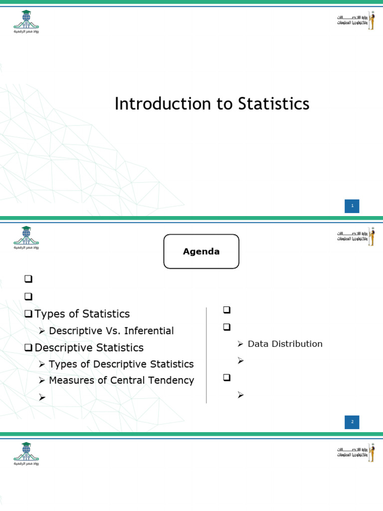 2- Introduction to Statistics | PDF | Statistics | Mean