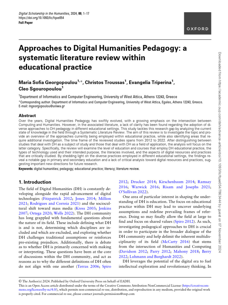 Approaches To Digital Humanities Pedagogy | PDF | Humanities | Data