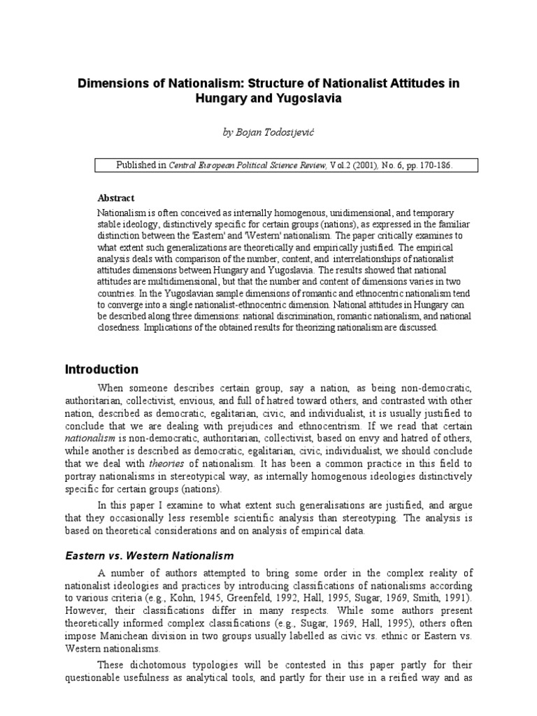 Nationalism Scale | PDF | Nationalism | Attitude (Psychology)