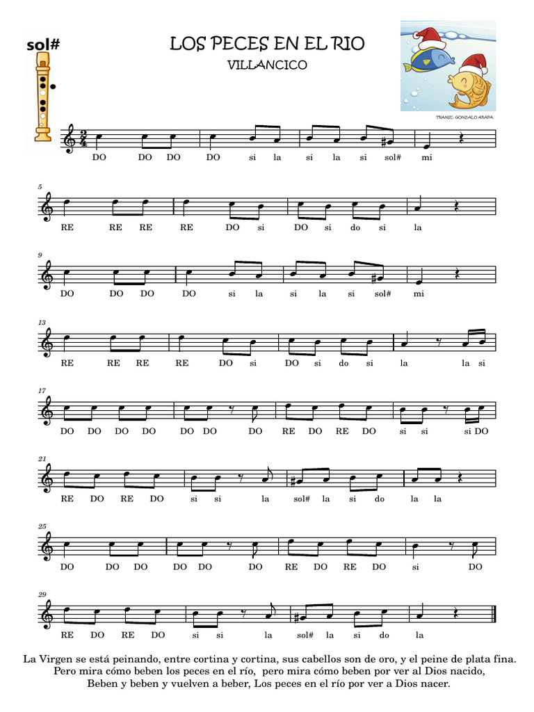 LOS - PECES - EN - EL - RIO Flauta | PDF