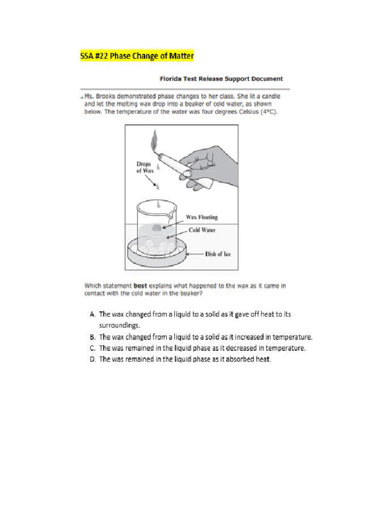 SSA 22 Phase Changes of Matter REVISED | PDF
