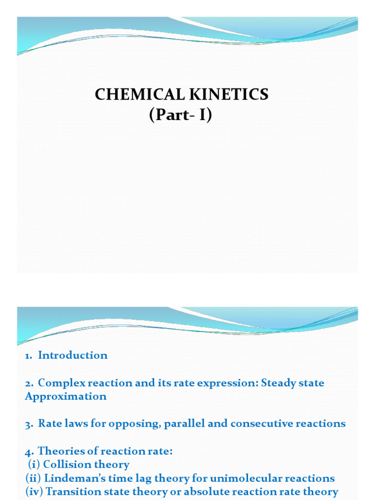 Chemical Kinetics | PDF | Reaction Rate | Reaction Rate Constant Chemical Kinetics | PDF | Reaction Rate | Reaction Rate Constant