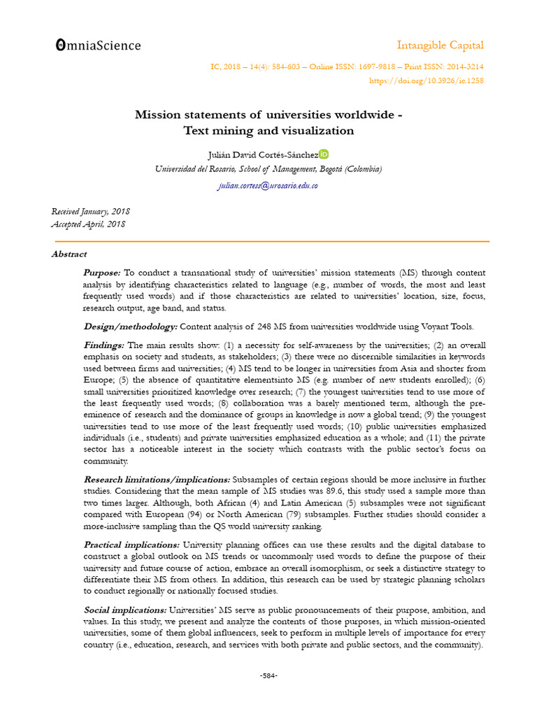 Mission Statements of Universities | PDF | Strategic Planning | University