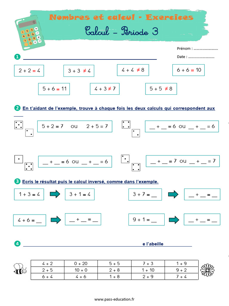 Exercices de calcul pour enfants 7 ans | PDF | Échecs | Ouverture (échecs)