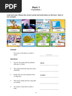 Movers Book 1 Test 1 Reading and Writing | PDF