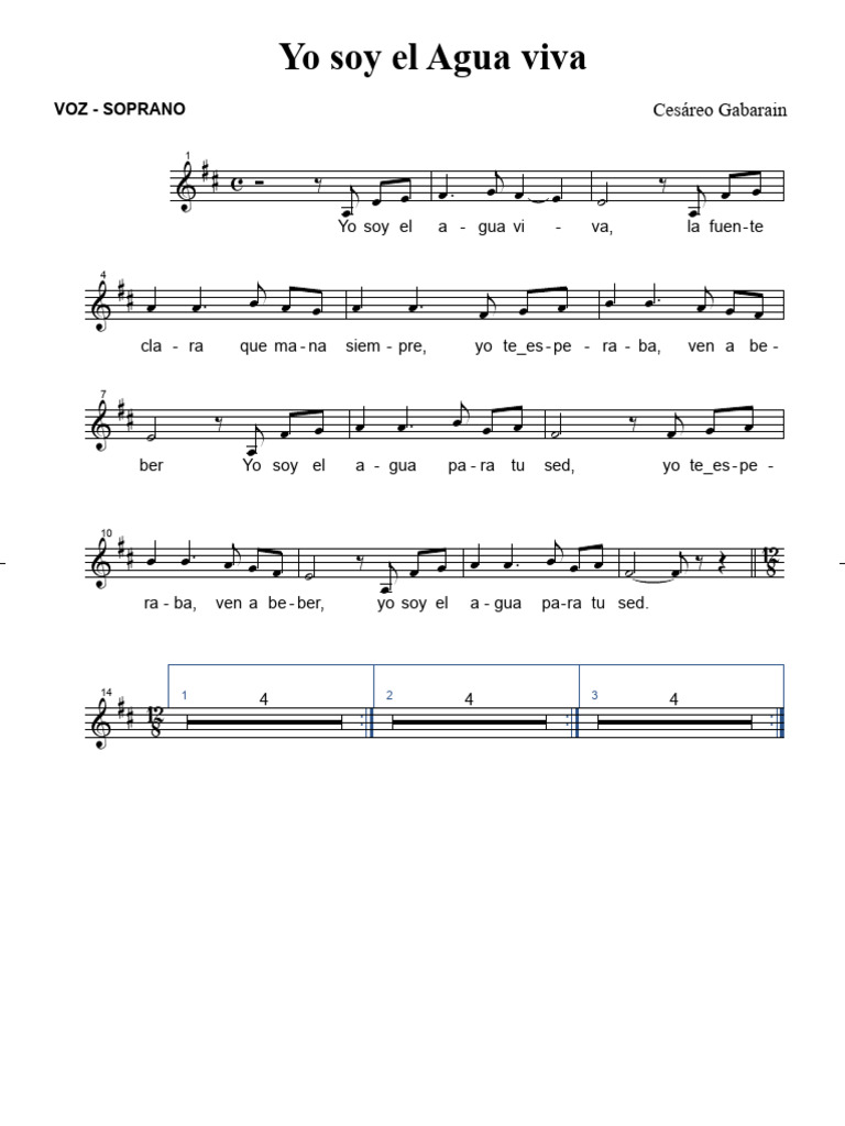 Yo Soy El Agua Viva - Soprano | PDF