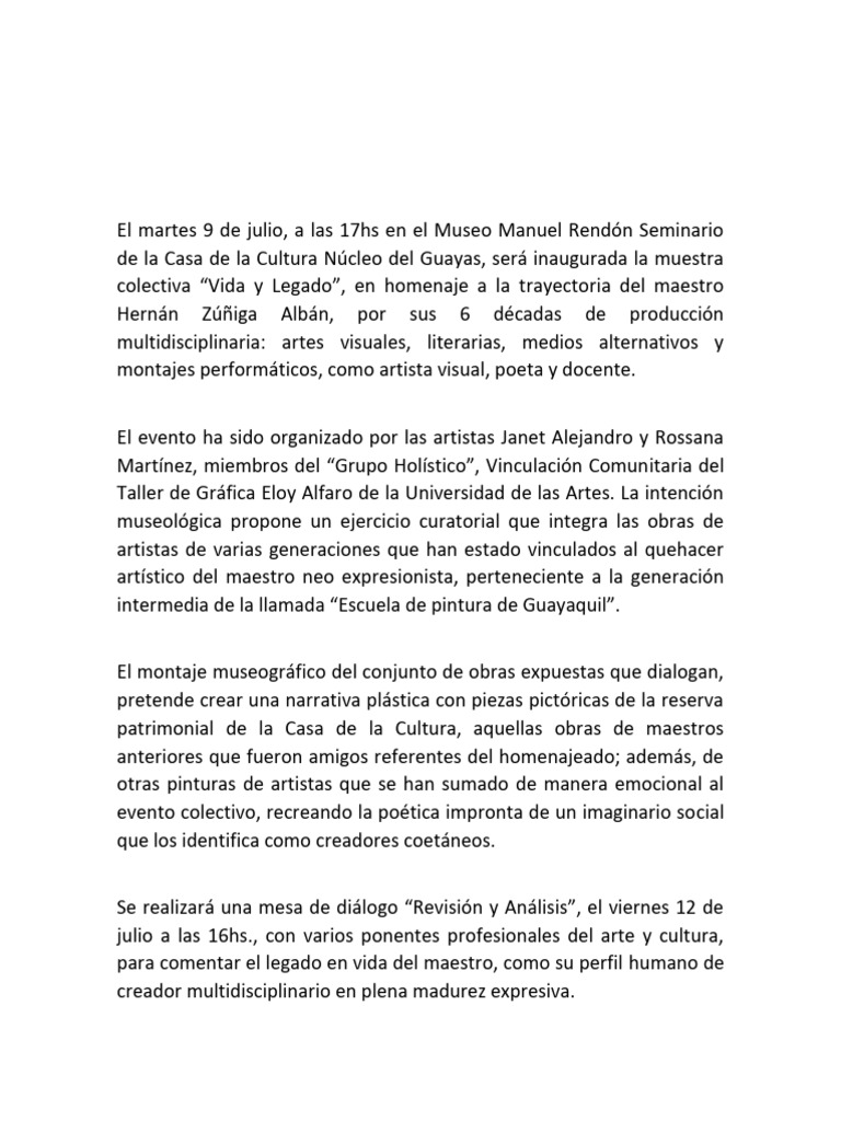 Homenaje a Hernán Zúñiga Albán | PDF | Arte | Clásicos