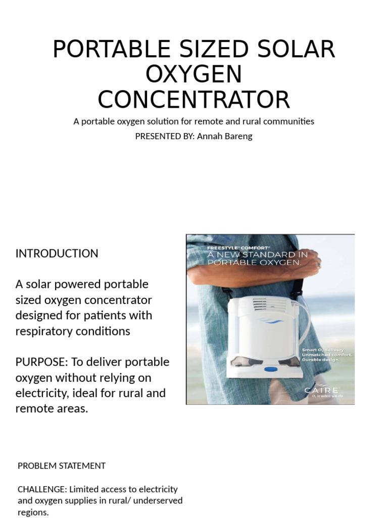 Portable Sized Solar Oxygen Concentrator | PDF
