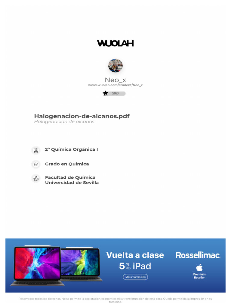 Halogenacion de Alcanos | PDF | Alcano | Reacciones orgánicas