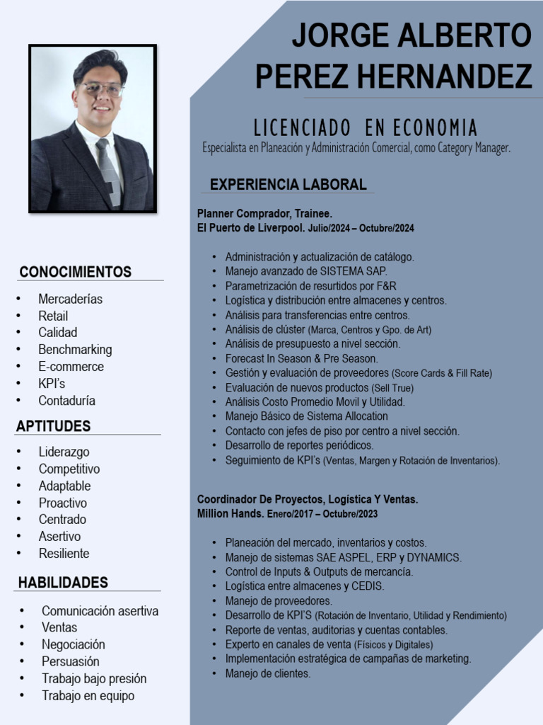 CV Jorge | PDF | Logística | Economias