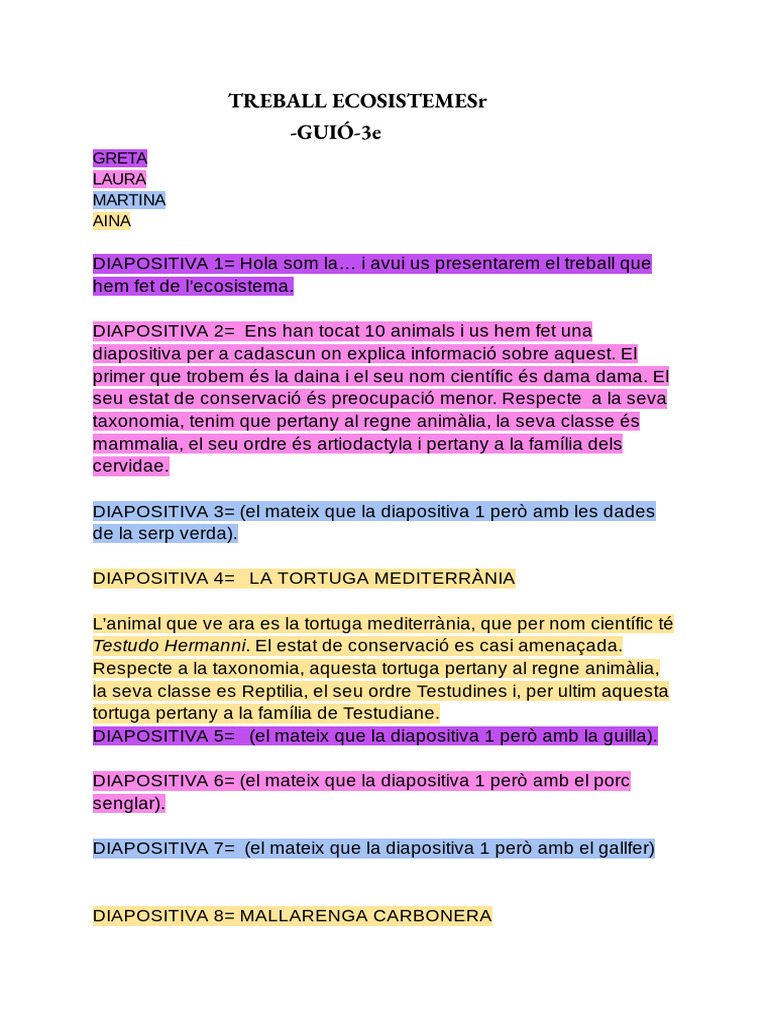 Còpia de GUIÓ-Treball Ecosistemes - Documents de Google | PDF