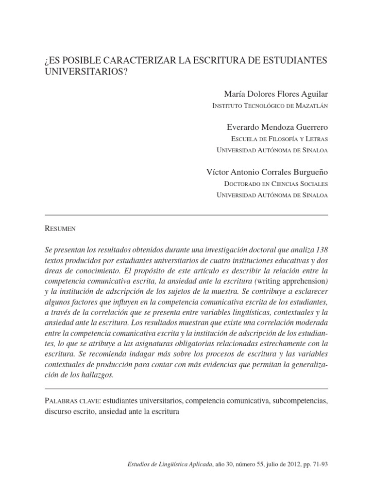 Es Posible Caracterizar La Escritura de | PDF | Sociolingüística ...