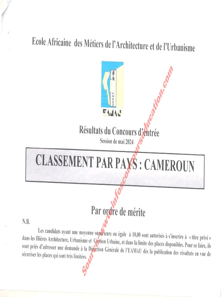 Résultats Eamau 2024 | PDF
