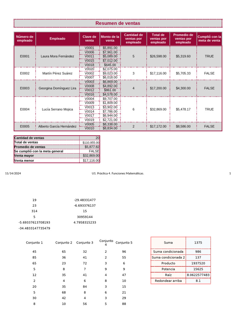 Práctica 4. Funciones Matemáticas | PDF | Funciones especiales | Combinatoria