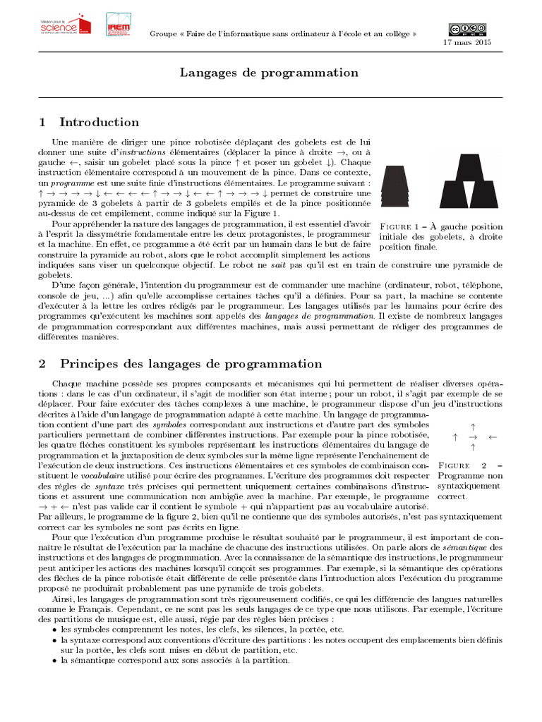 Programmation et robotique à l'école | PDF | Programmation informatique ...