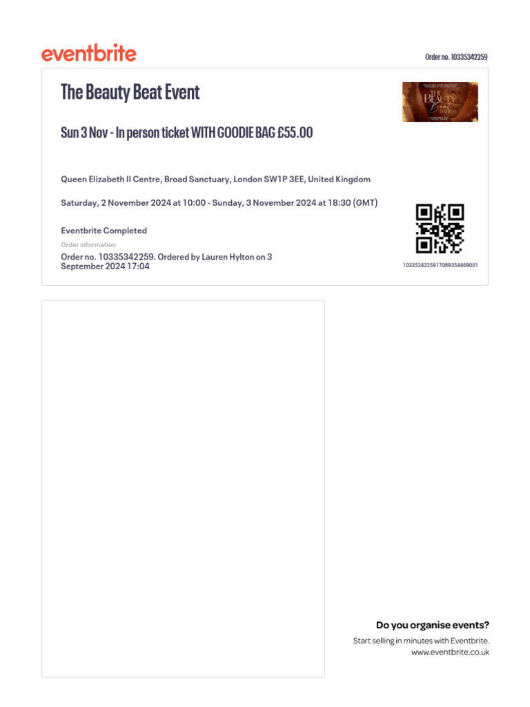 The Beauty Beat Event Tickets Order | PDF
