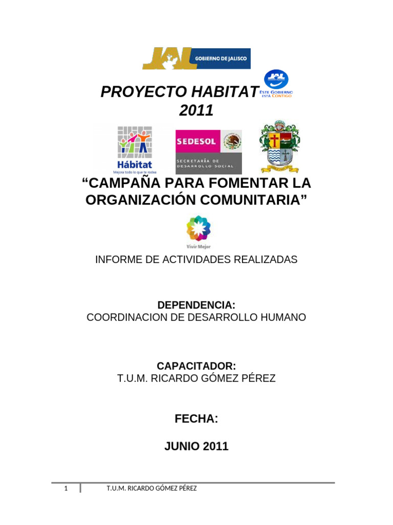 Informe Habitat - Junio - 2011 | PDF | Temblores