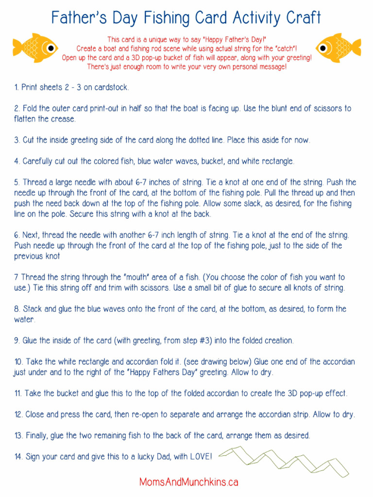 Fathers Day Fishing 3D Card | PDF