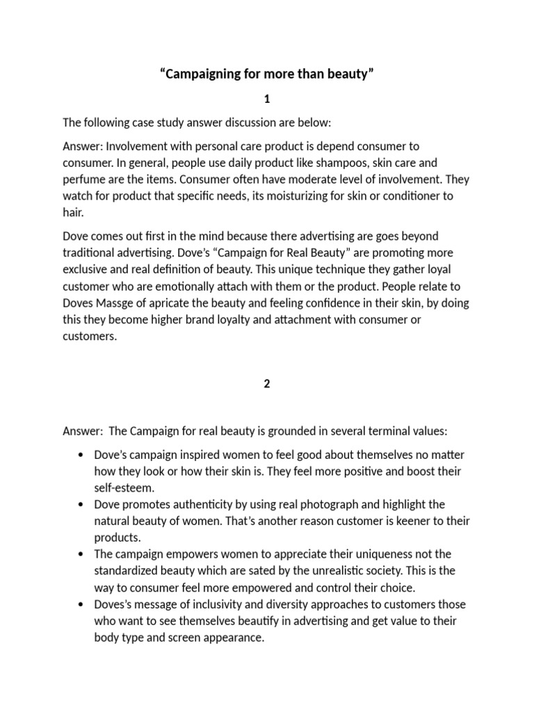 Dove S Campaign For Real Beauty Insights Pdf