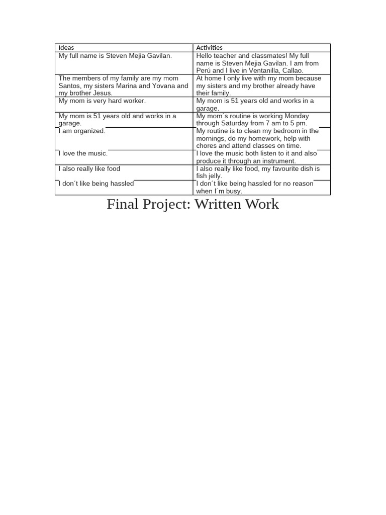 Steven's Family and Daily Life | PDF