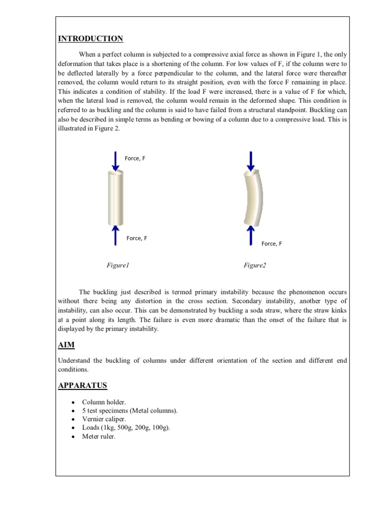 Buckling of Column | PDF | Buckling | Column