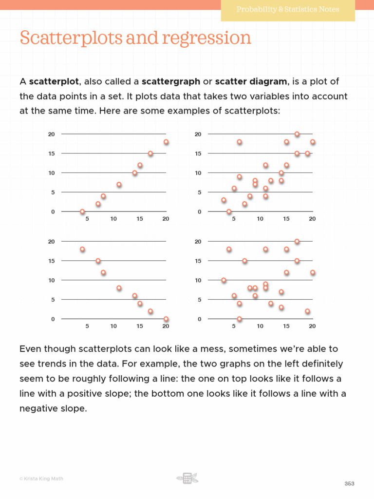 Intro to Scatterplots & Regression | PDF | Linear Regression | Scatter Plot
