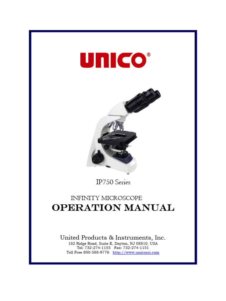 Microscopio UNICO IP750 | PDF | Fuse (Electrical) | Optics