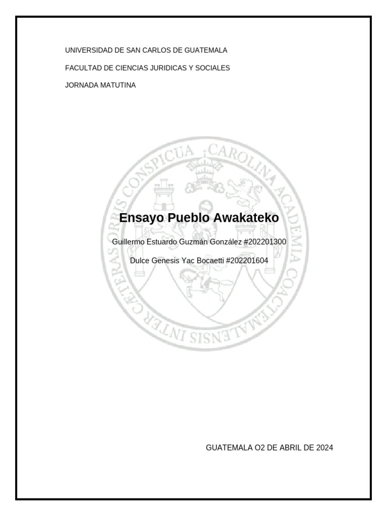 Ensayo Pueblo Awakateko | PDF