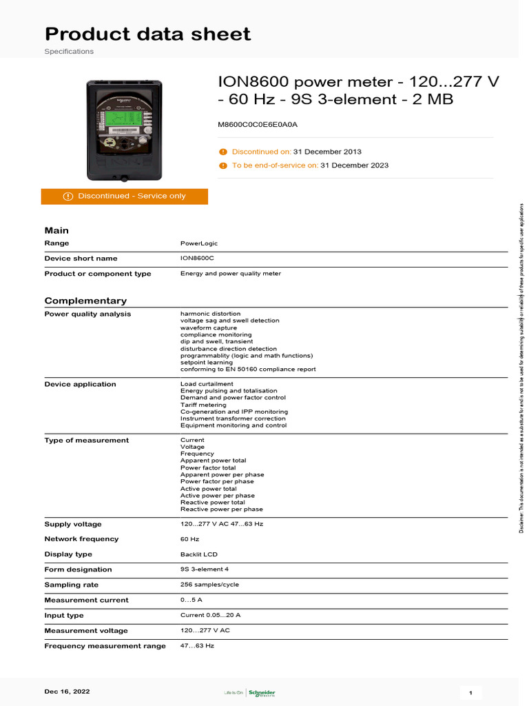 Ion8600 M8600c0c0e6e0a0a | PDF | Ac Power | Electrical Engineering