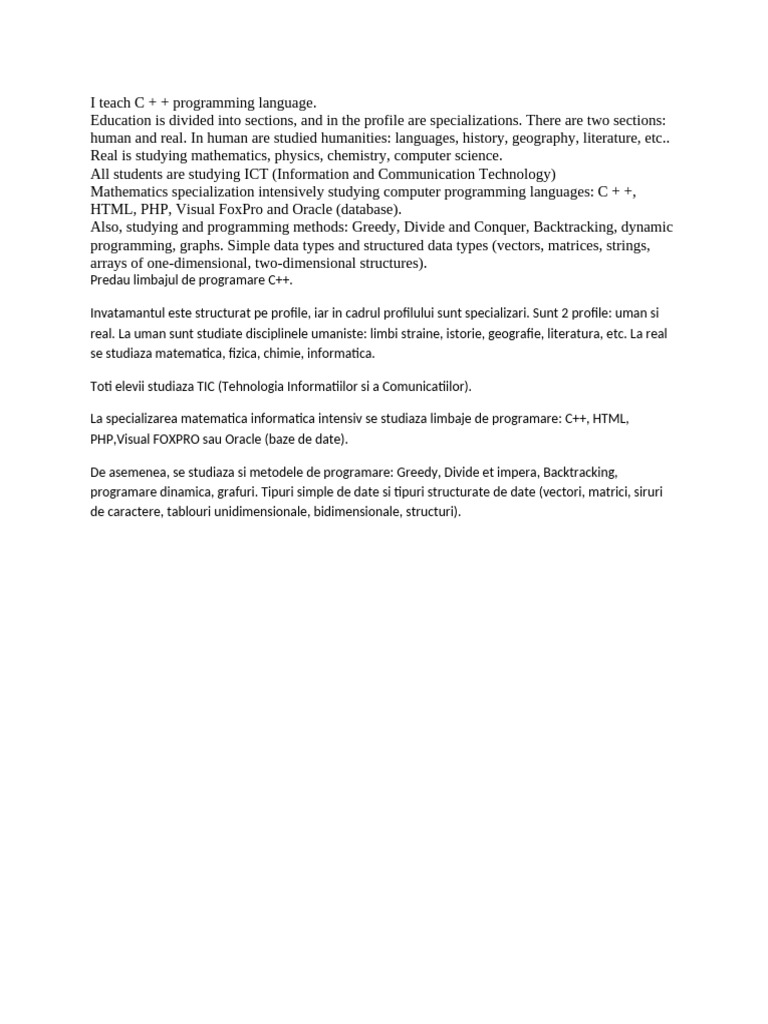 C++ Programming and Educational Structure | PDF | Computing | Computer ...